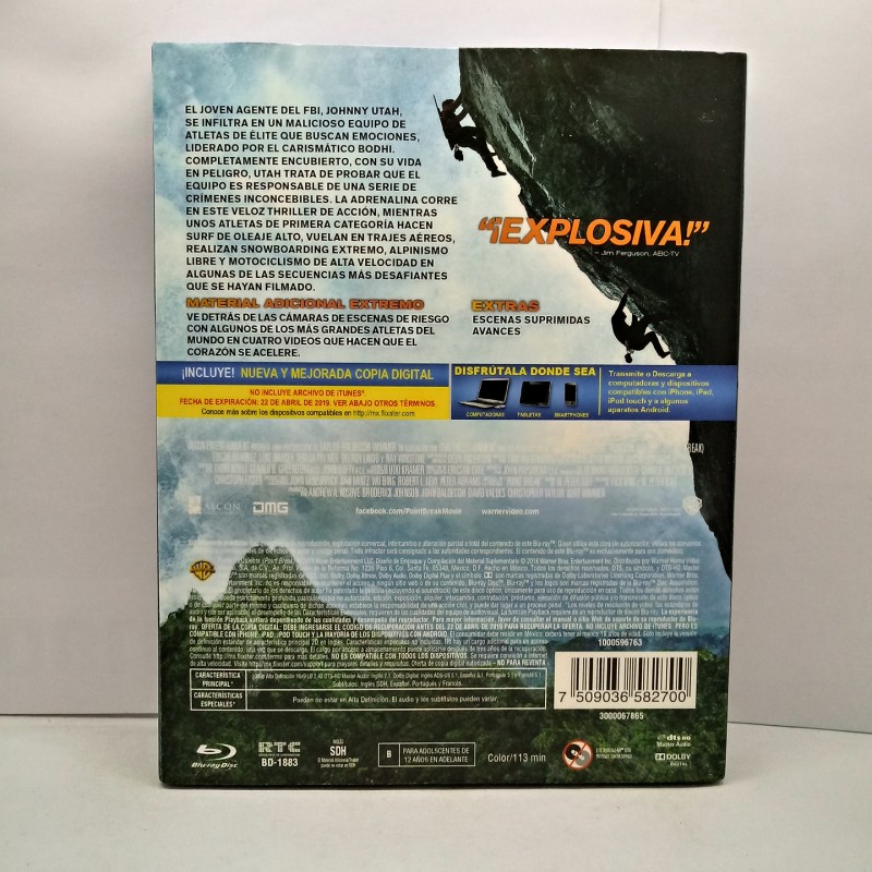 Punto De Quiebre Point Break 2015 [blu Ray Dvd] Luke Bracey